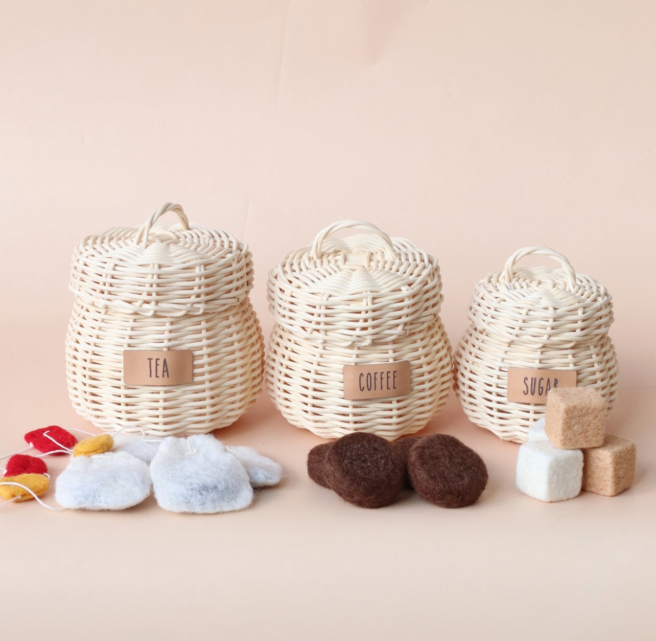 Rattan Tea + Coffee + Sugar set - 3 pce set ( extras add on) – Juni Moon